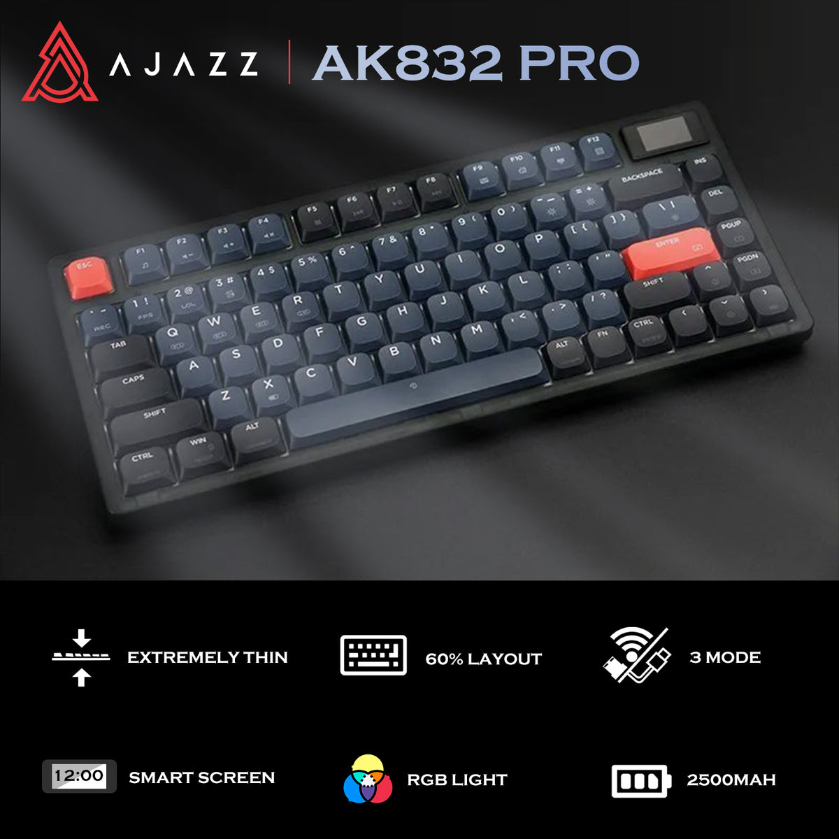 Ultra-Thin Mechanical Keyboard with Smart Screen | ATTACK SHARK