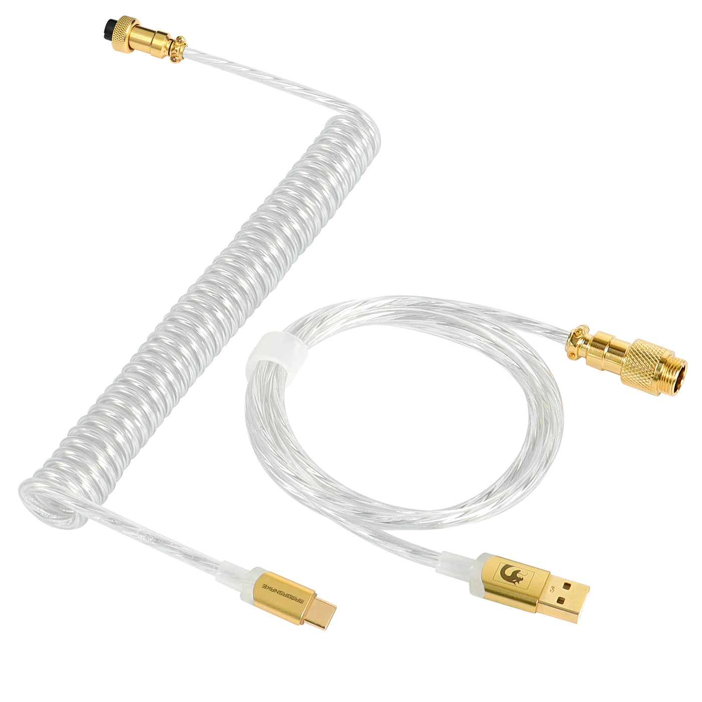 Coiled Mechanical Keyboard Cable | 24K Gold Connector