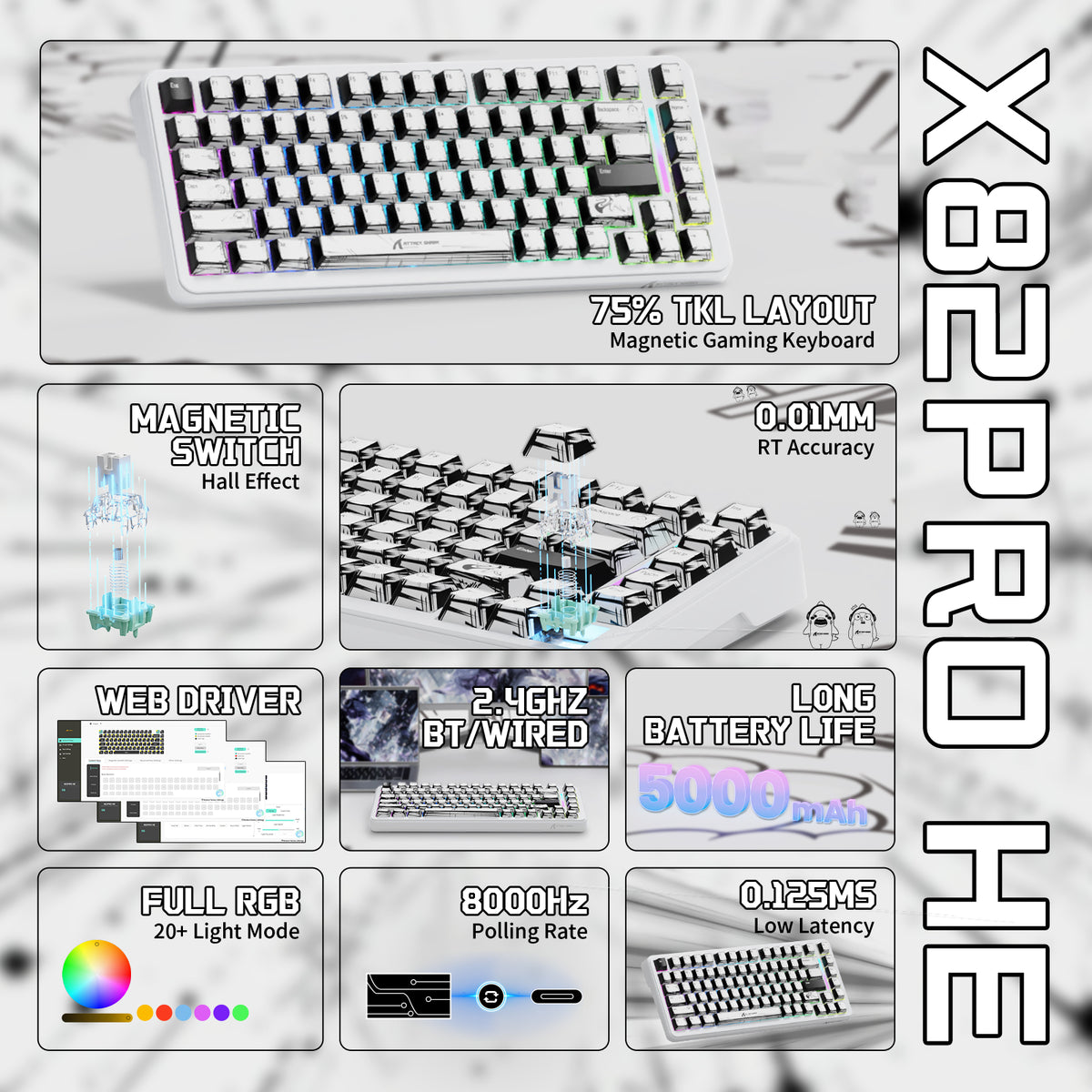 X82PRO HE Wireless Gaming Keyboard | ATTACK SHARK