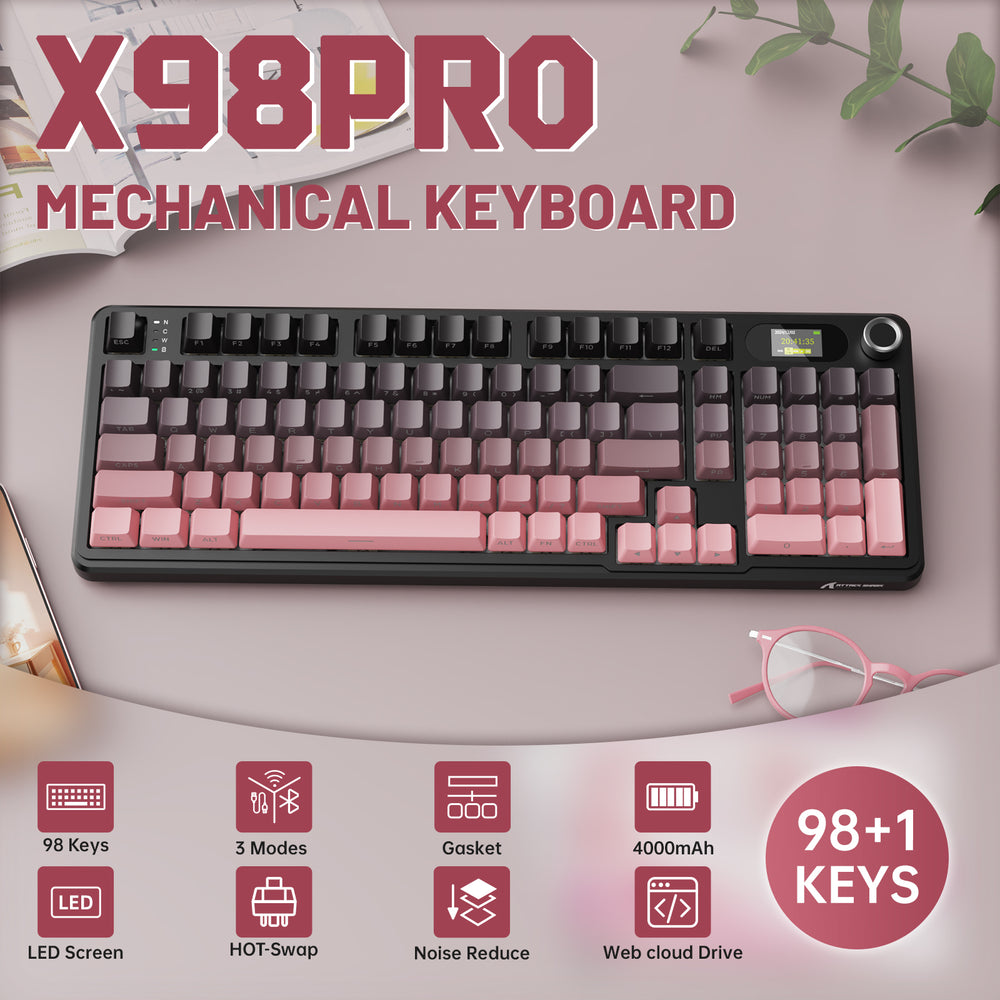 X98PRO Wireless Gaming Keyboard with RGB & Hot-Swap