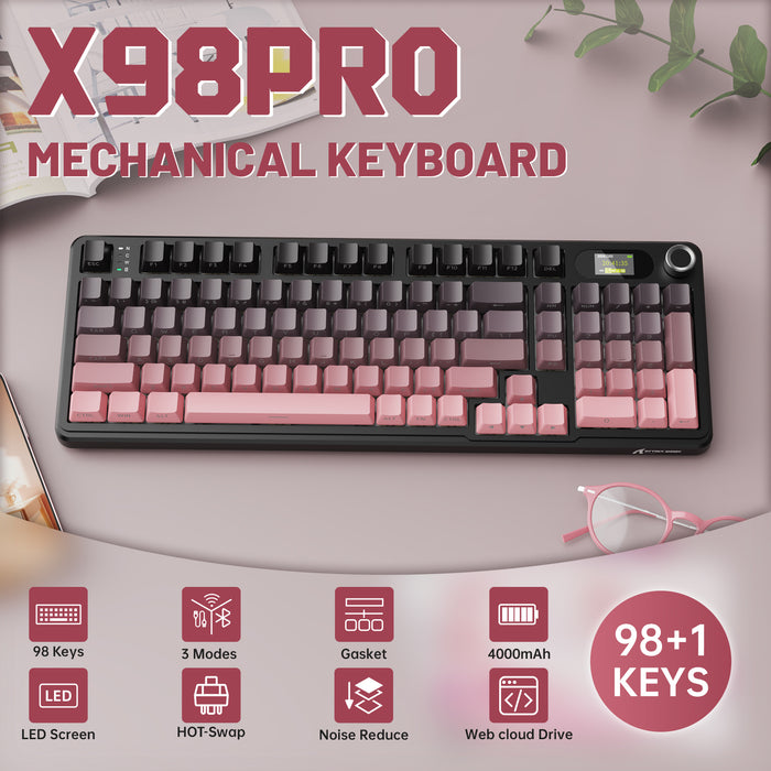 X98PRO Wireless Gaming Keyboard with RGB & Hot-Swap