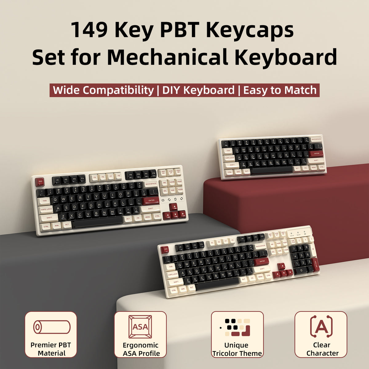 149 Keys PBT Double Shot Keycaps for Mechanical Keyboards | ATTACK SHARK