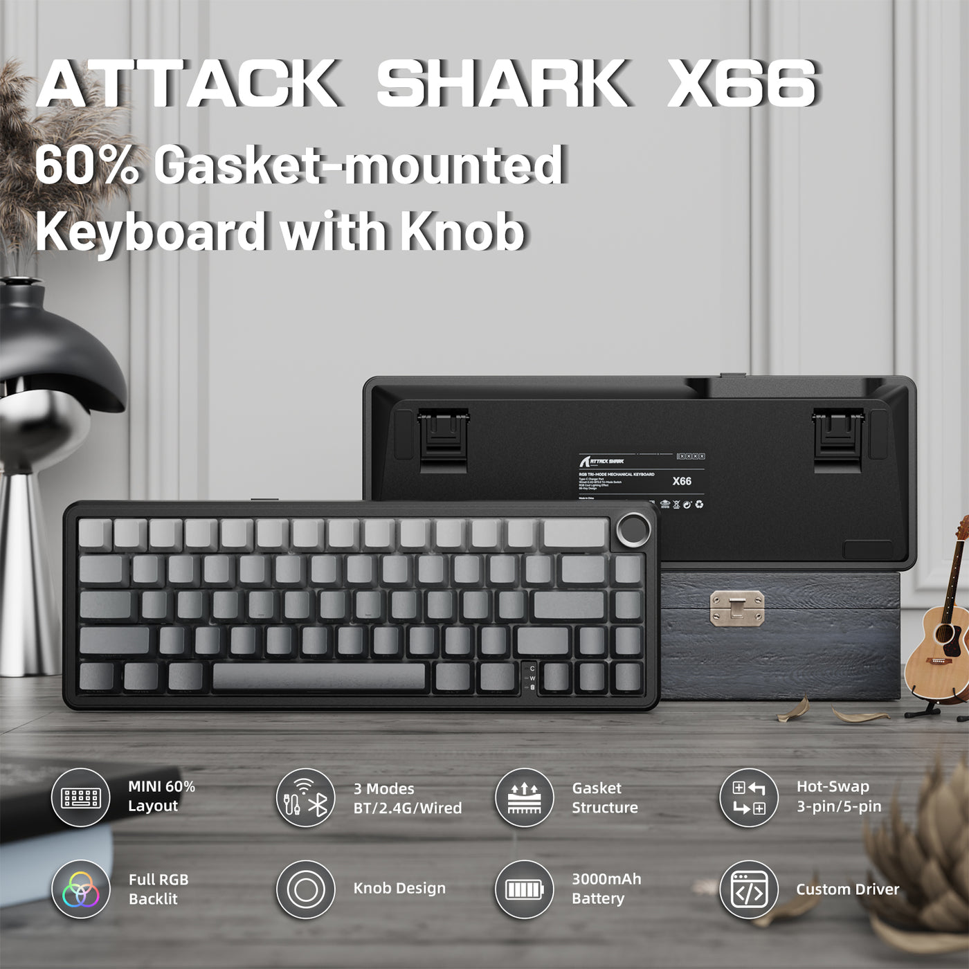 Rapid Trigger Magnetic Keyboard | Adjustable Actuation | Triple Connection