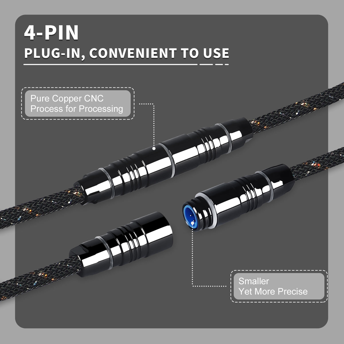 Durable Coiled Cable with CNC Copper Connectors | ATTACK SHARK