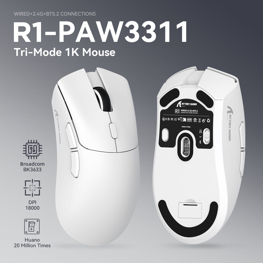 ATTACK SHARK R1 Wireless Gaming Mouse - DESKCOM Informatique & Bureautique