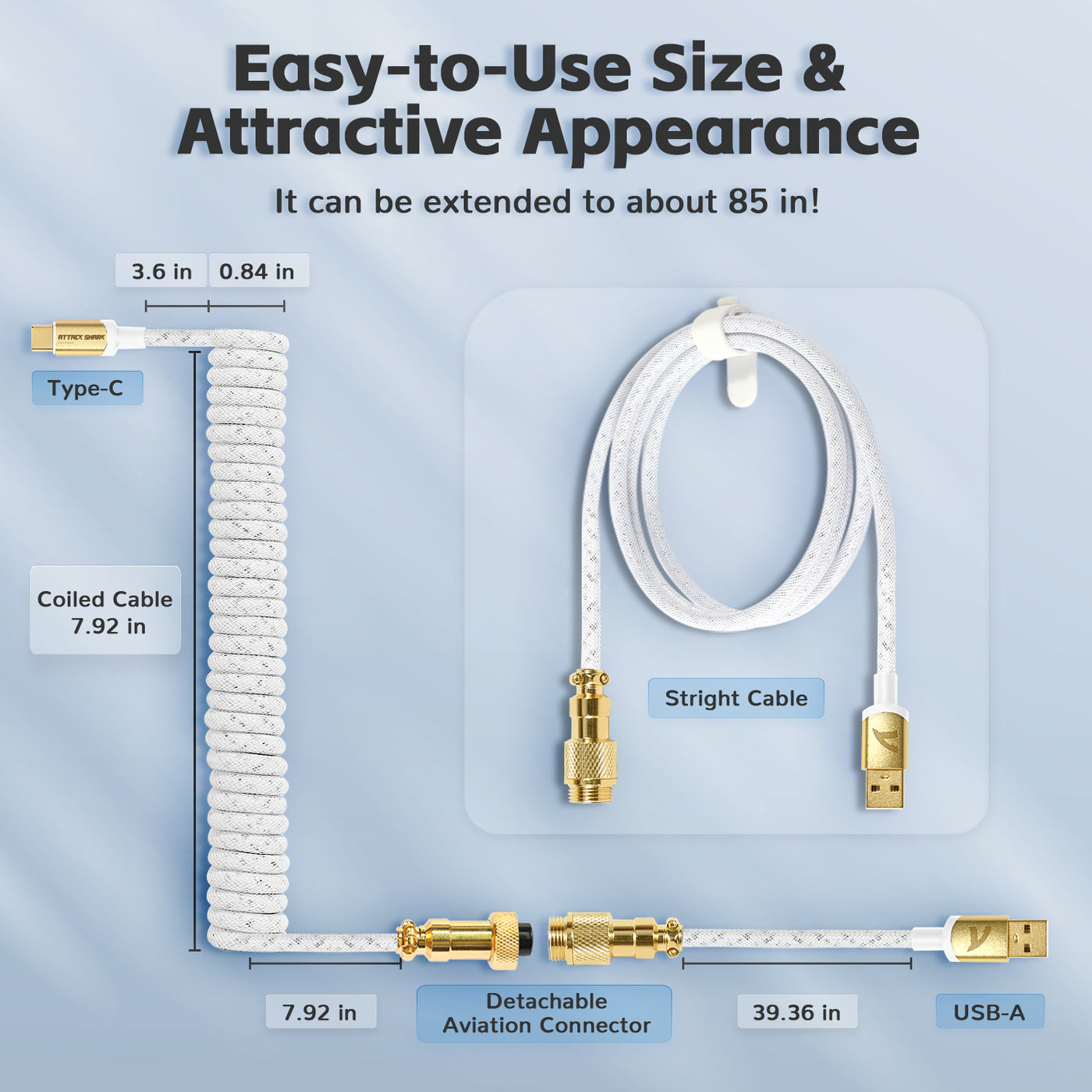Premium Coiled Keyboard Cable | Durable & Tangle-Free Design