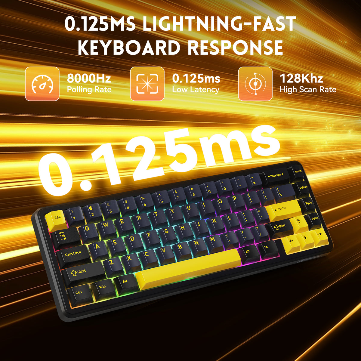 X65 HE Bundle: Magnetic Keyboard with 8KHz Coiled Cable