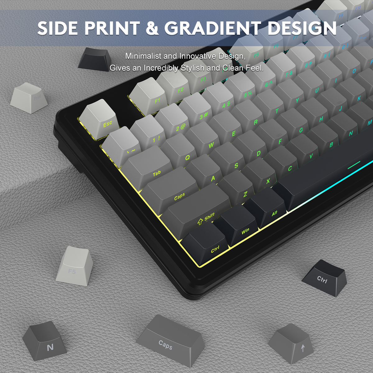 Side-Printed PBT Keycaps Mechanical Board | M87PRO Gaming