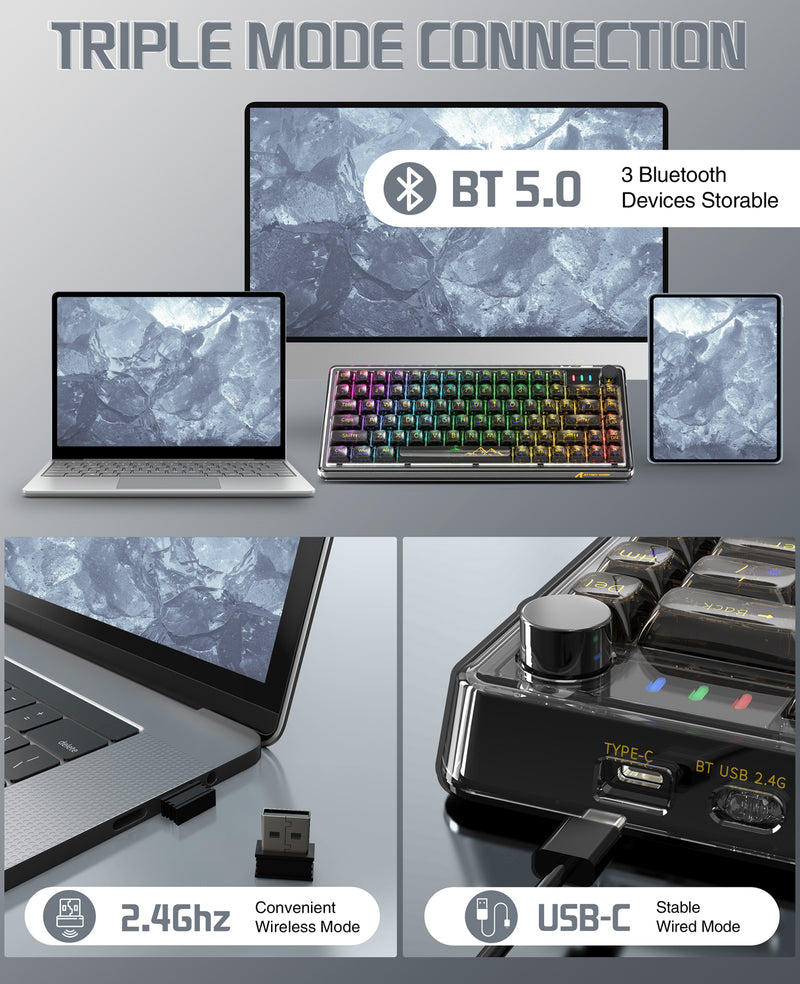 K75 Pro Mechanical Keyboard |Transparent Keyboard |Compact & Customizable