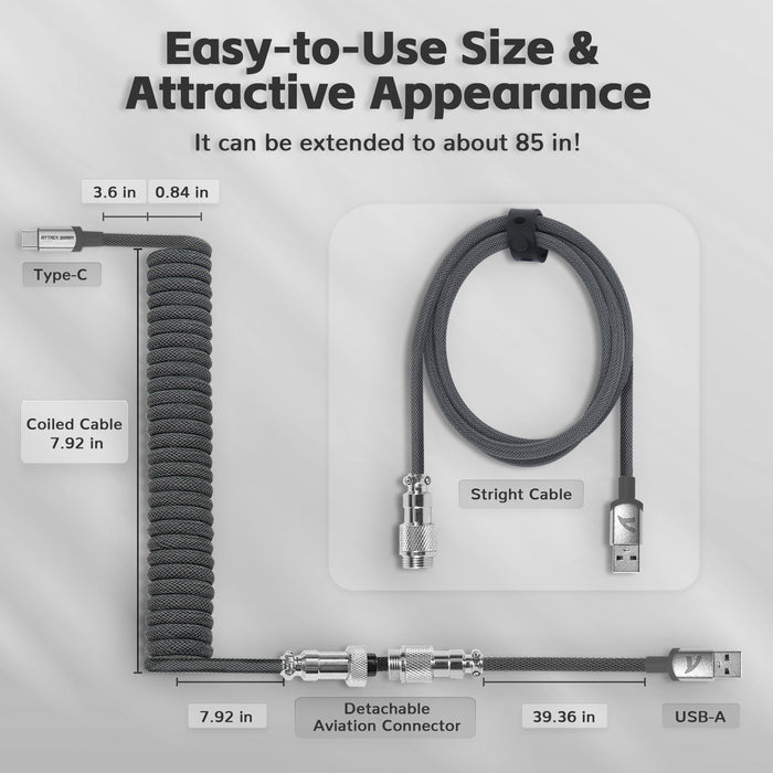 Coiled Keyboard Cable | Fast Charge | Durable