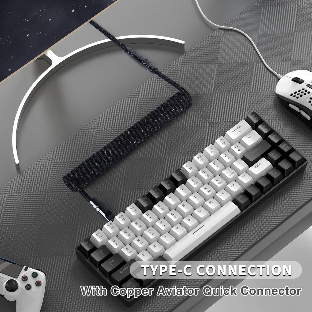 Durable Coiled Cable with CNC Copper Connectors | ATTACK SHARK