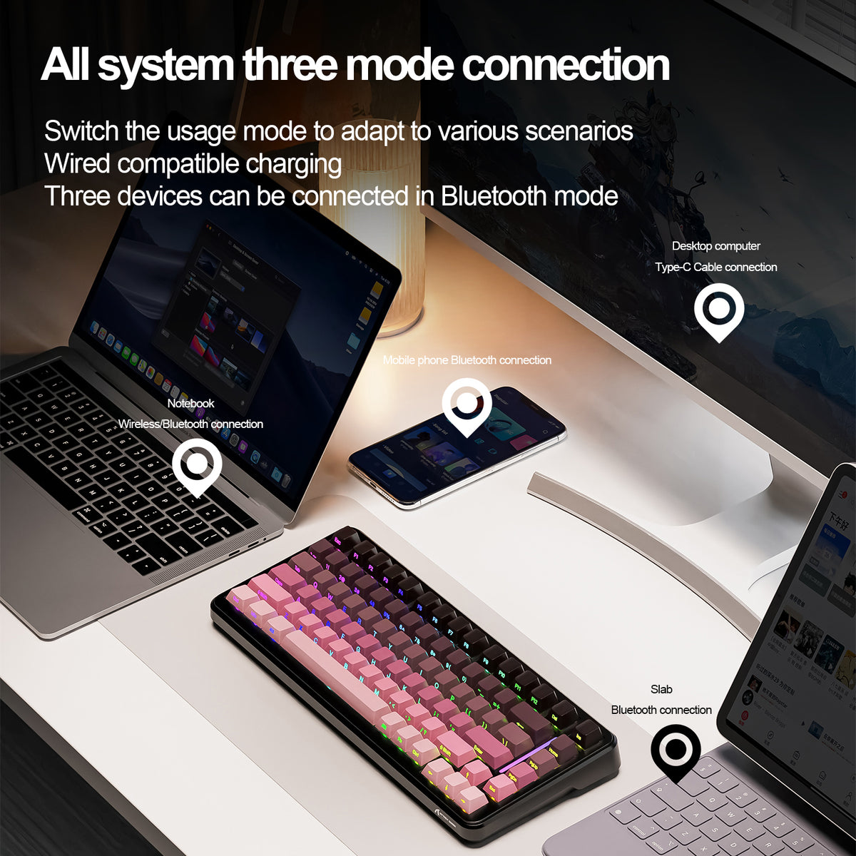 M86 Tri-Mode Gasket Mechanical Keyboard with Hot-Swap