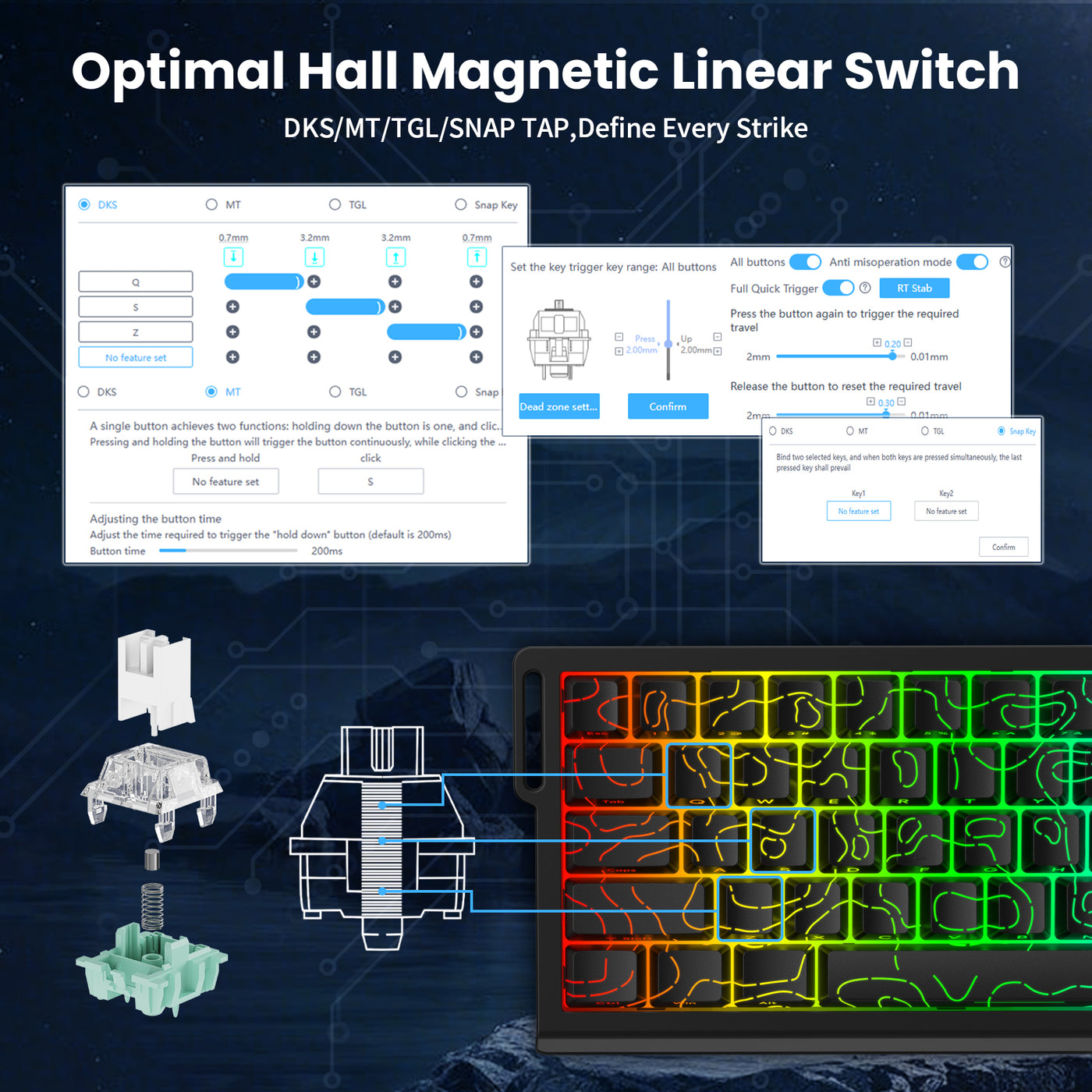 X68 HE Magnetic Keyboard with C01PRO Cable