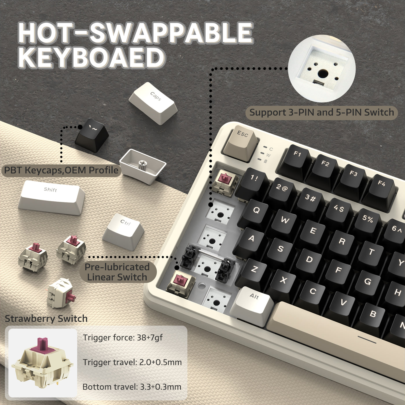 Tri-Mode 80% Keyboard with Hot-Swap | X87 Gaming Setup