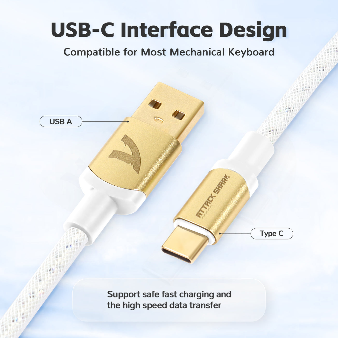 Premium Coiled Keyboard Cable | Durable & Tangle-Free Design