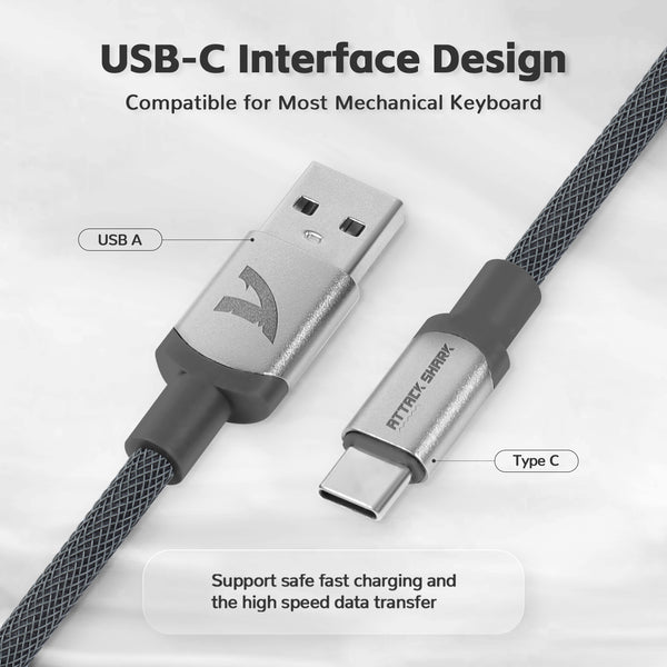 Coiled Keyboard Cable | Fast Charge | Durable