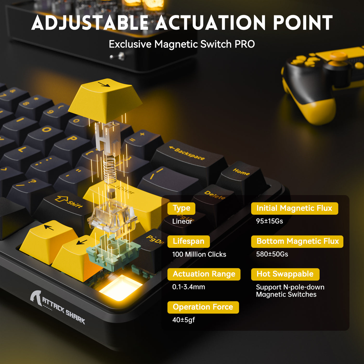 X65 HE Bundle: Magnetic Keyboard with 8KHz Coiled Cable