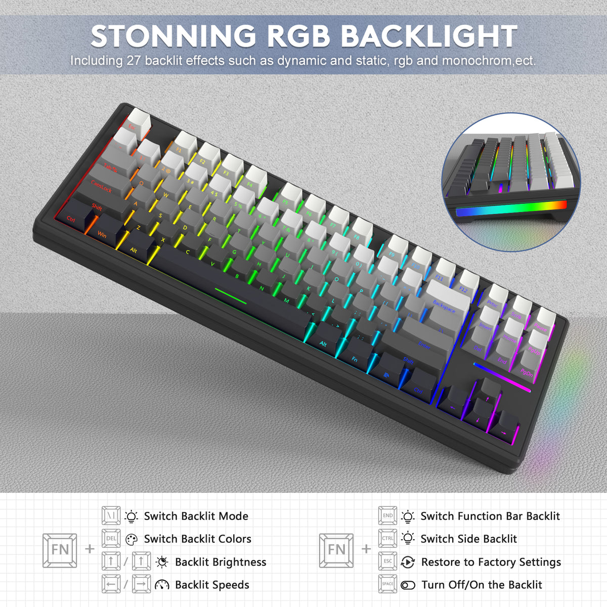 Wireless Mechanical Keyboard | RGB Backlit | Multi-Mode