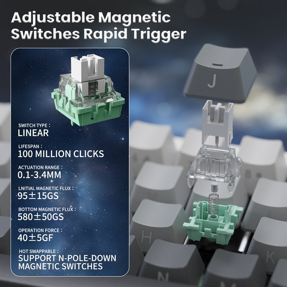 Magnetic Keyboard 0.01mm Precision | 8000Hz Gaming Peripherals | 60% Layout