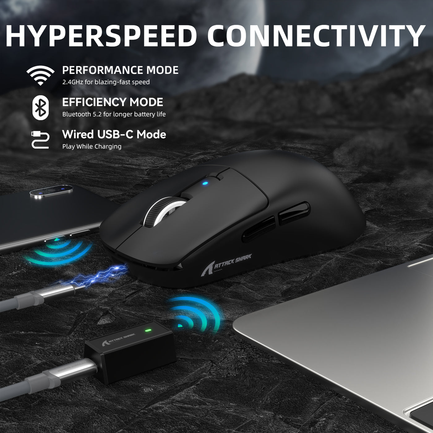 Lightweight R6PRO Wireless Gaming Mouse with 42000 DPI