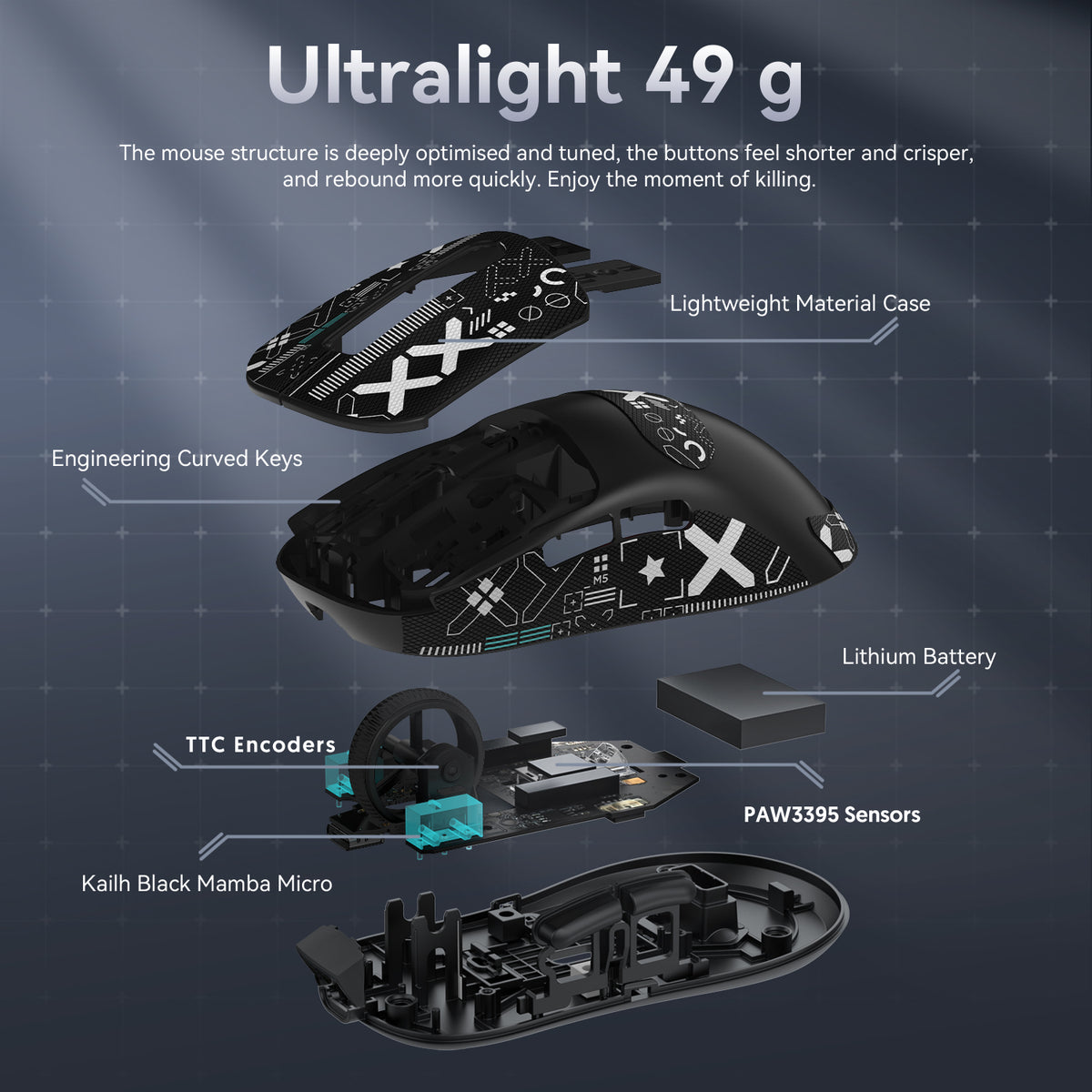 Ultra-Light Gaming Mouse | 59g X3PRO | 8K Polling Rate