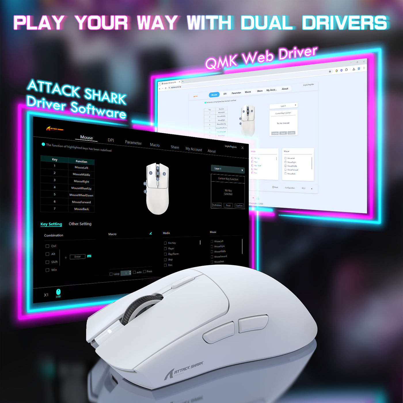 X1 Gaming Mouse: 40000 DPI & RGB Charging Dock | ATTACK SHARK