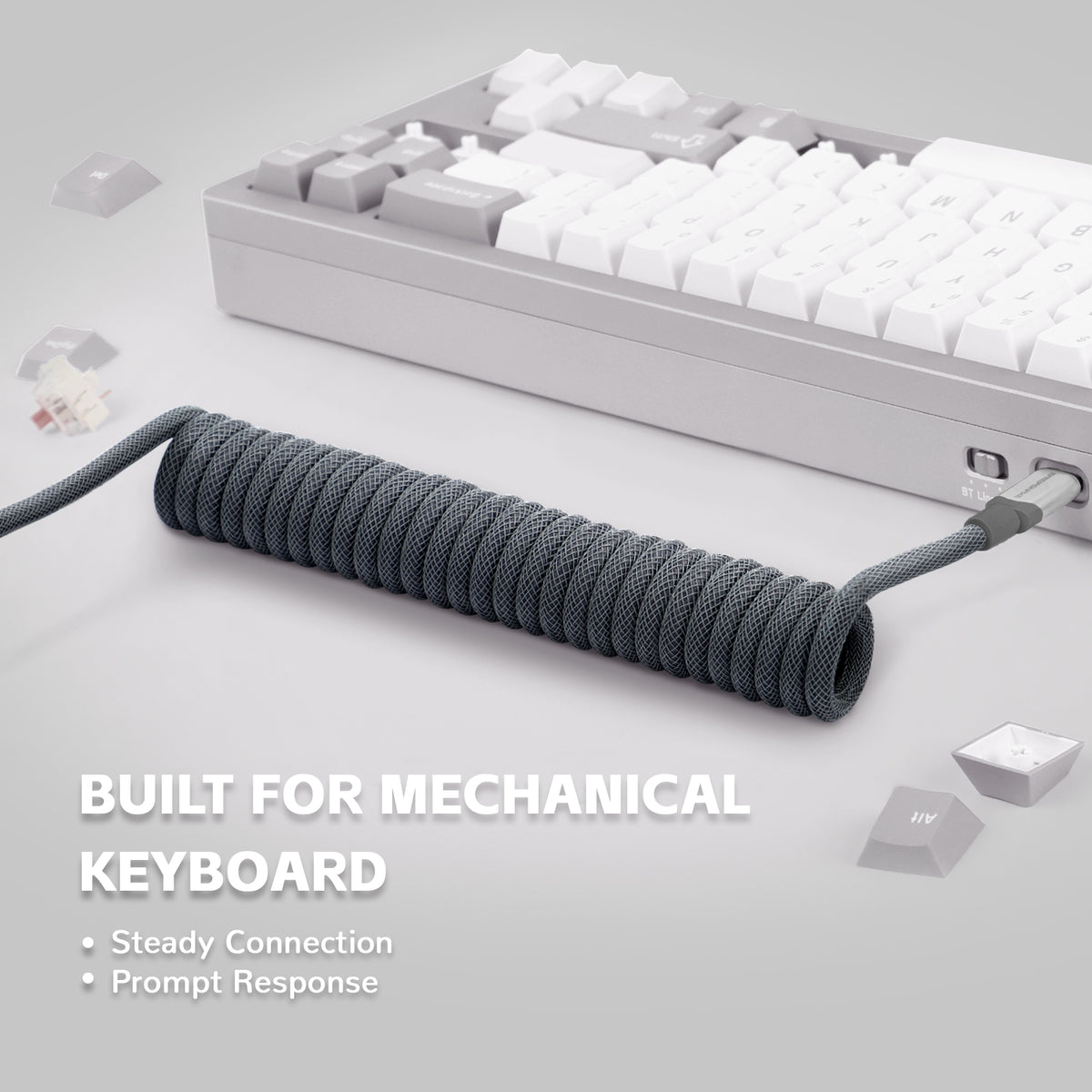 Coiled Keyboard Cable | Fast Charge | Durable