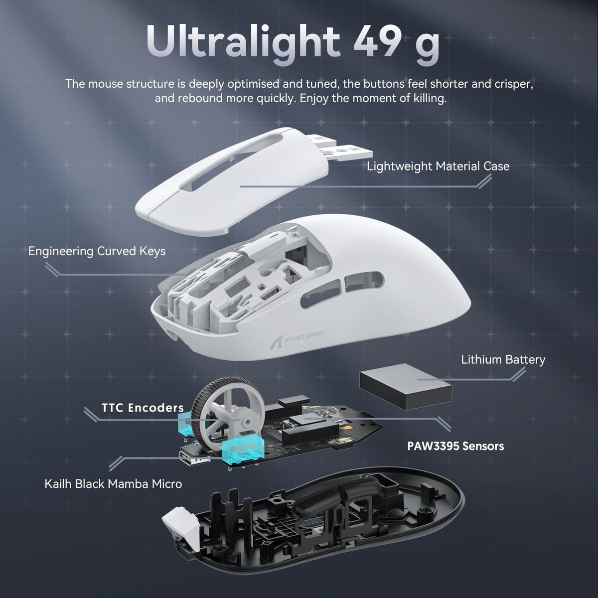 Wireless Gaming Mouse | Superlight 49G | 26K DPI