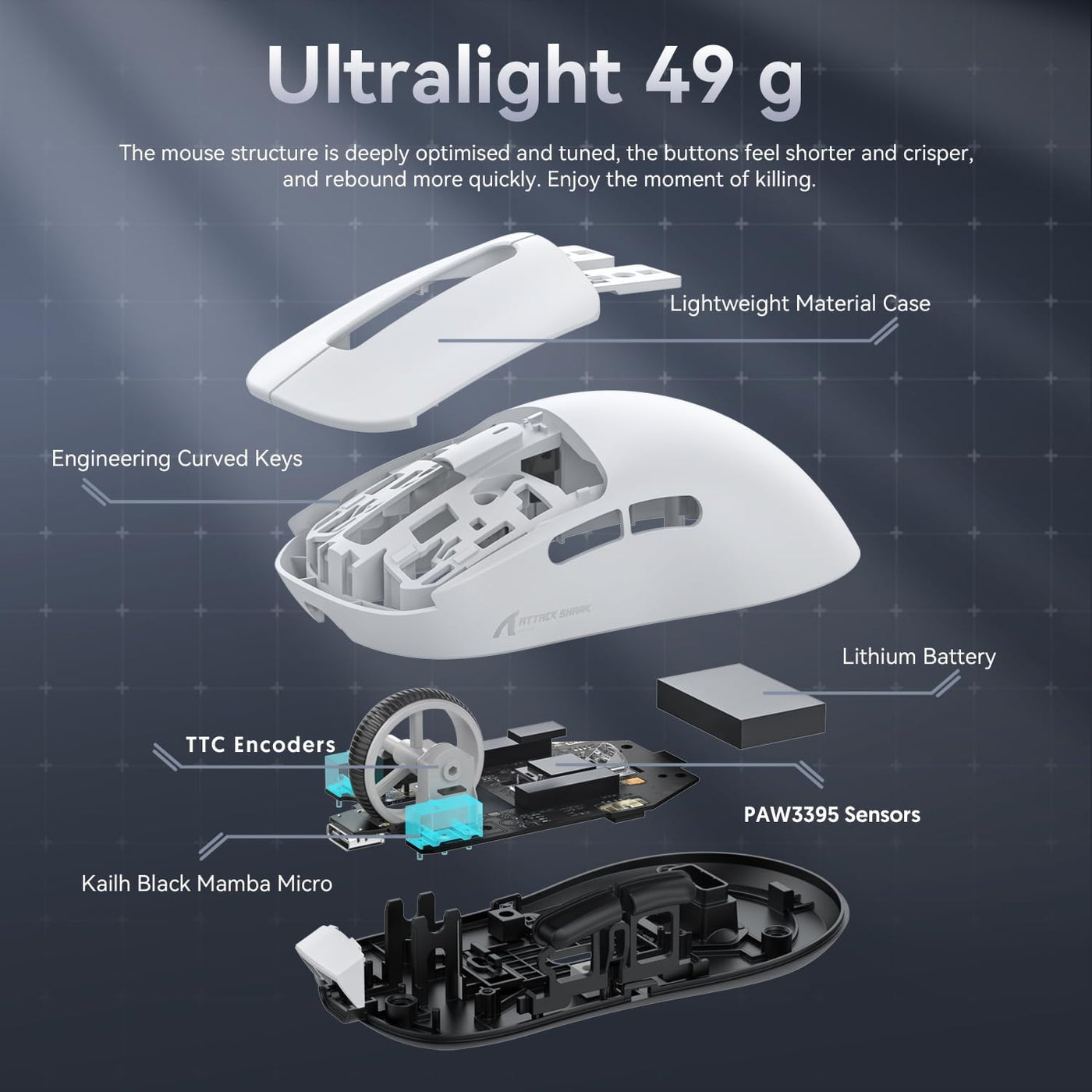 Wireless Gaming Mouse | Superlight 49G | 26K DPI
