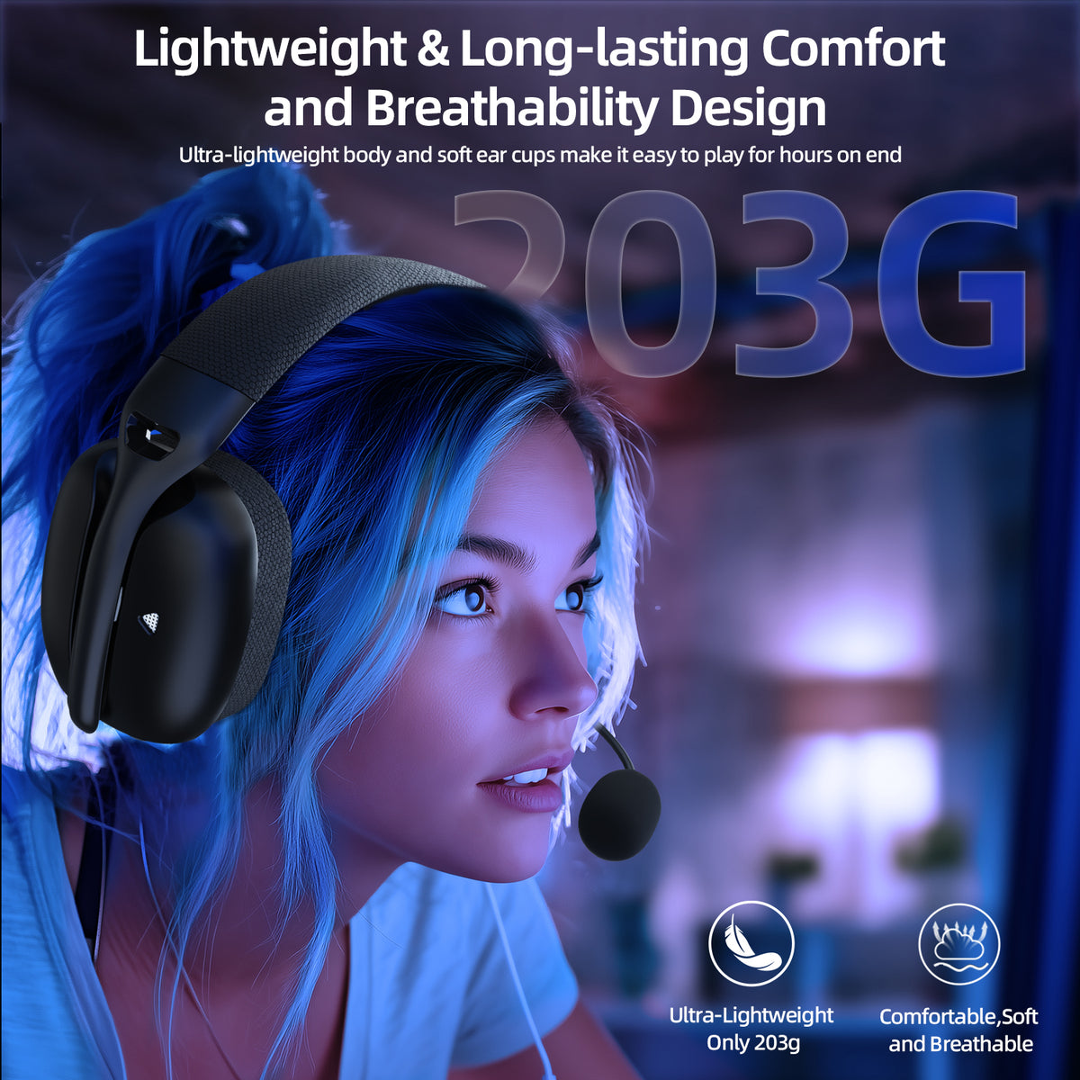 L80PRO Gaming Headset: 20ms Latency & Tri-Mode | ATTACK SHARK