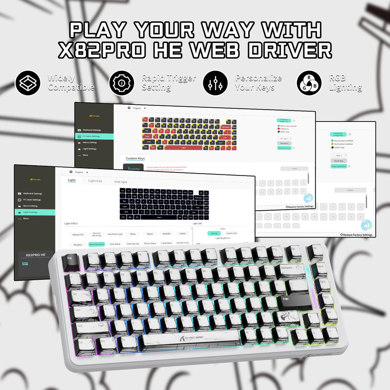 X82PRO HE Wireless Gaming Keyboard | ATTACK SHARK