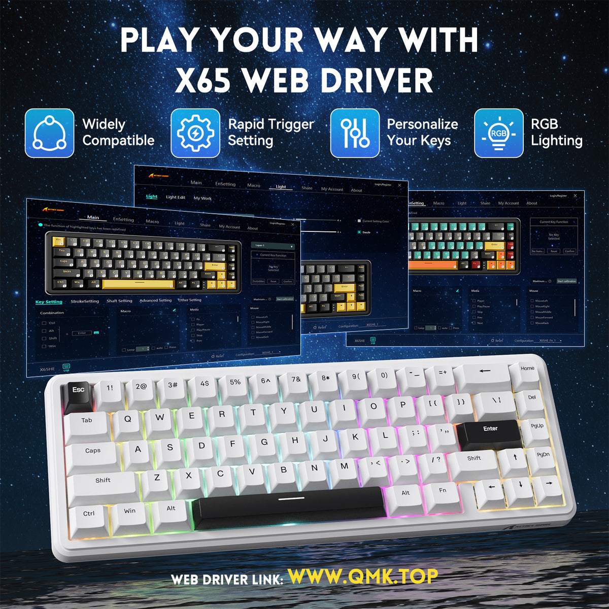 X65 HE Bundle: Magnetic Keyboard with 8KHz Coiled Cable