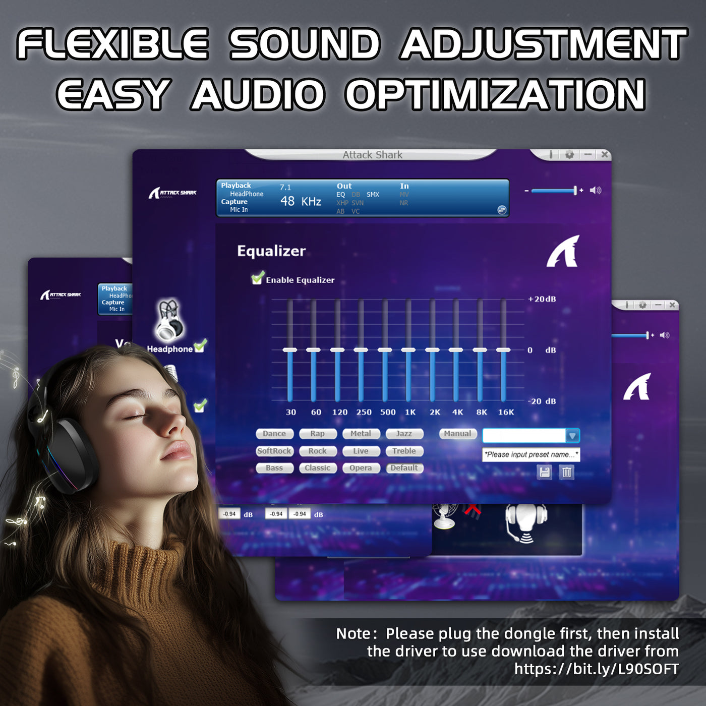 Ultra-Light Protable Gaming Headset with RGB | L90 Tri-Mode Audio