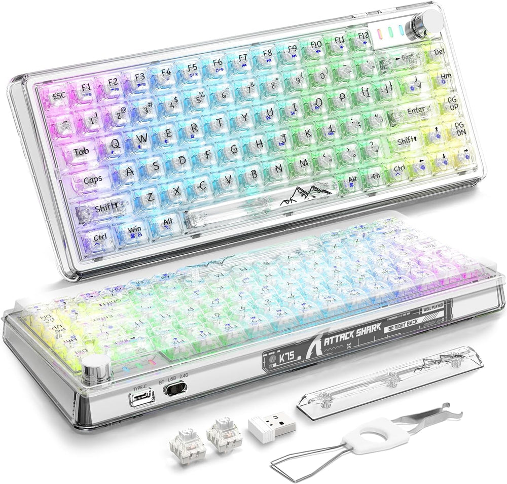 Home Collections ATTACK SHARK K75 Pro Transparent Mechanical Keyboard