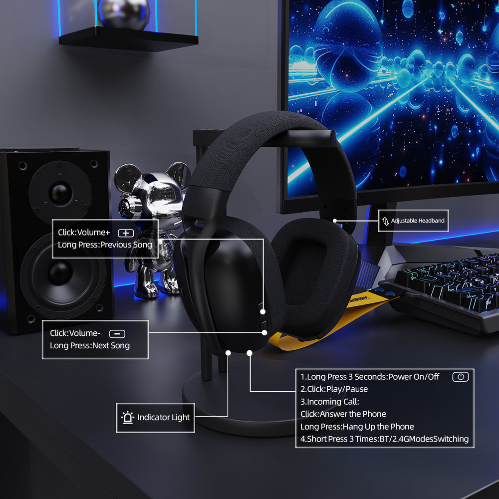 L80PRO Gaming Headset: 20ms Latency & Tri-Mode | ATTACK SHARK