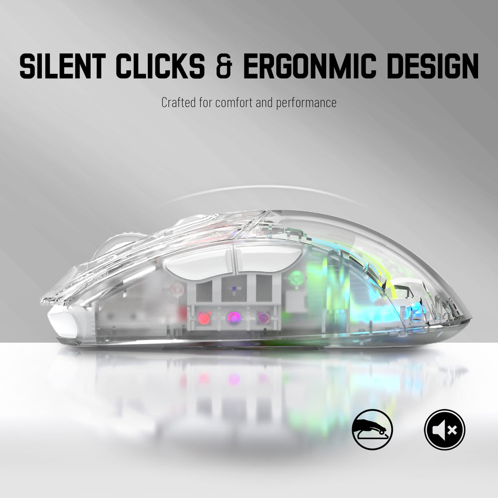 Silent Click RGB Mouse with Tri-Mode | X2 Gaming Setup