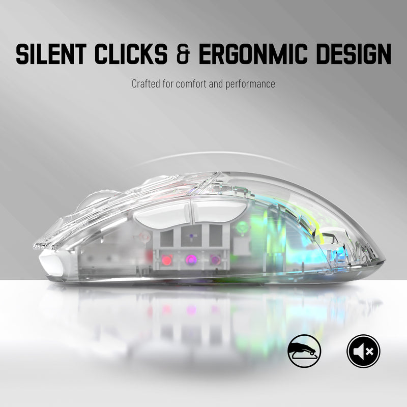 Silent Click RGB Mouse with Tri-Mode | X2 Gaming Setup