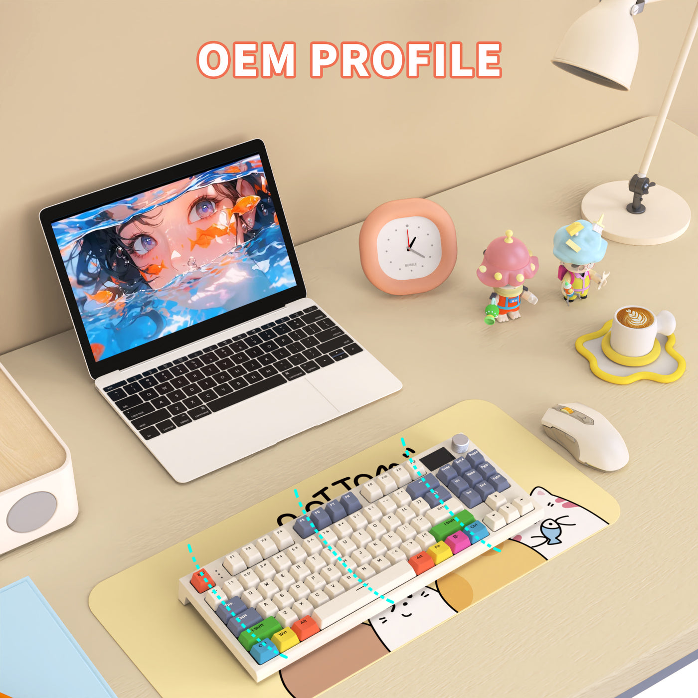 Custom OEM Profile PBT Colored Keycaps | ATTACK SHARK