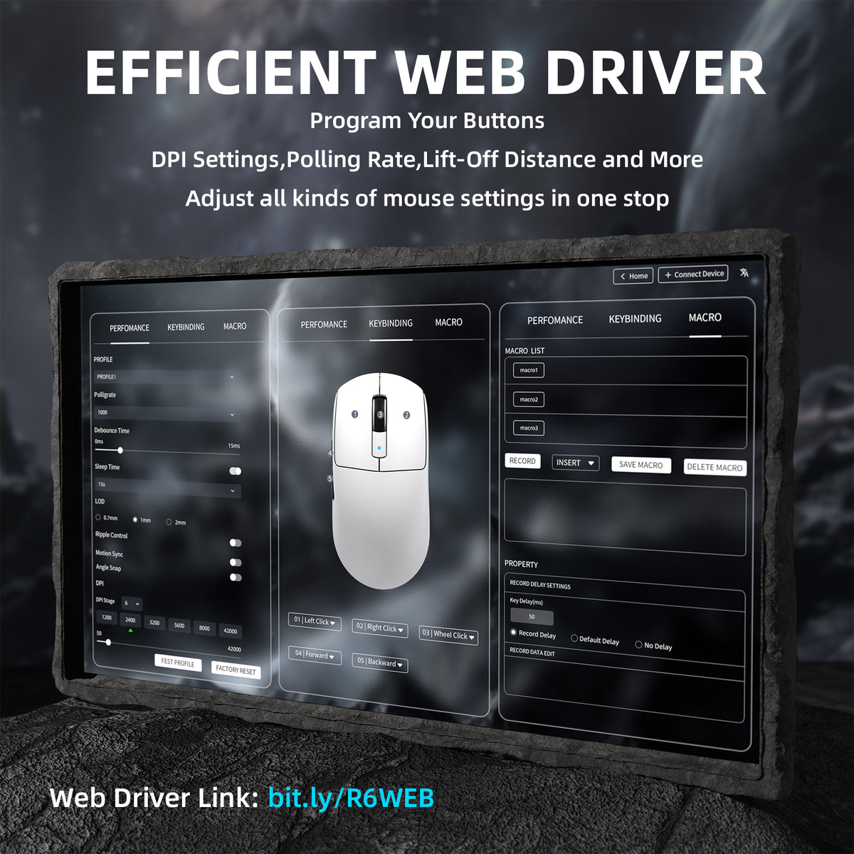 Lightweight R6PRO Wireless Gaming Mouse with 42000 DPI