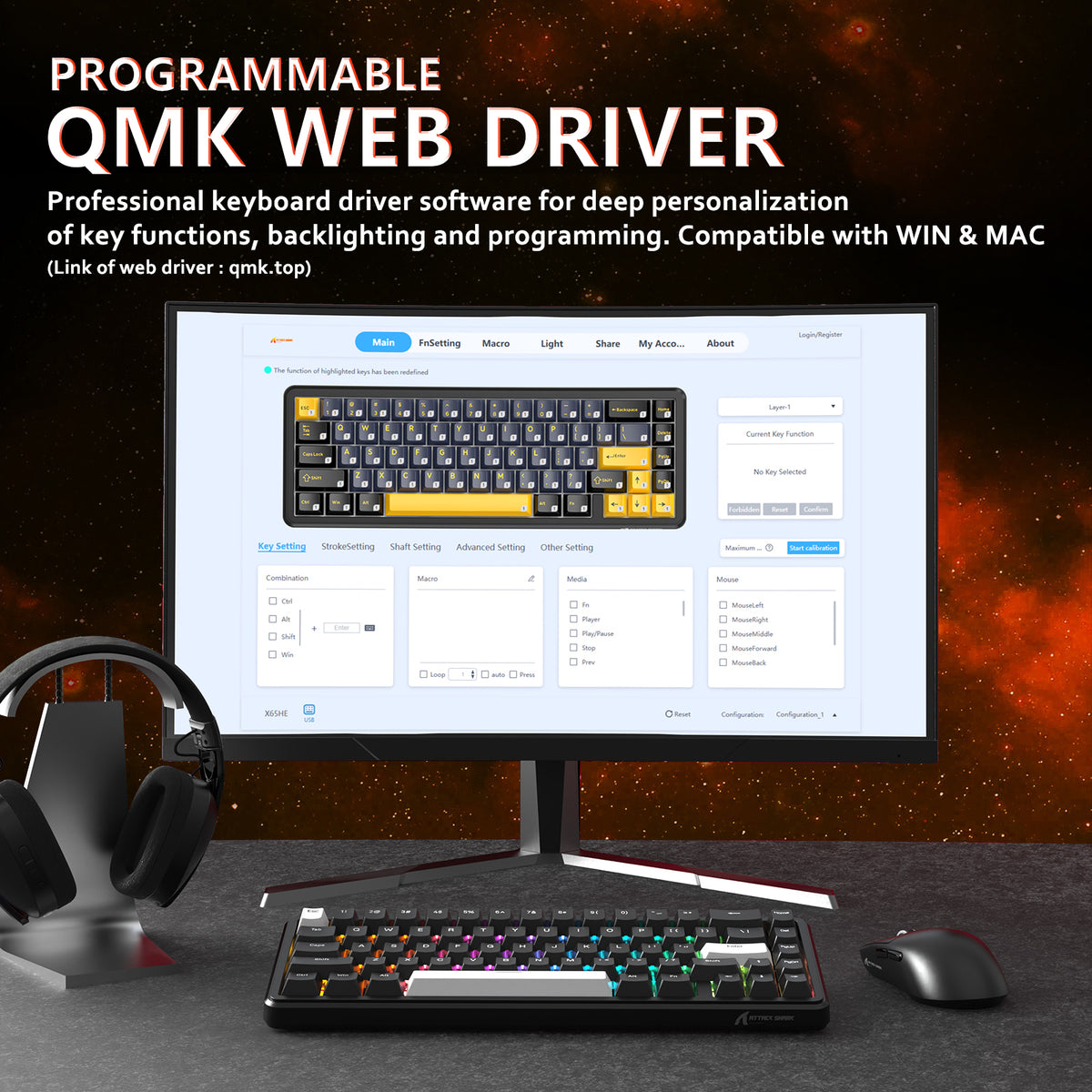 X65 HE: 65% Magnetic Gaming Keyboard with 8000Hz Response