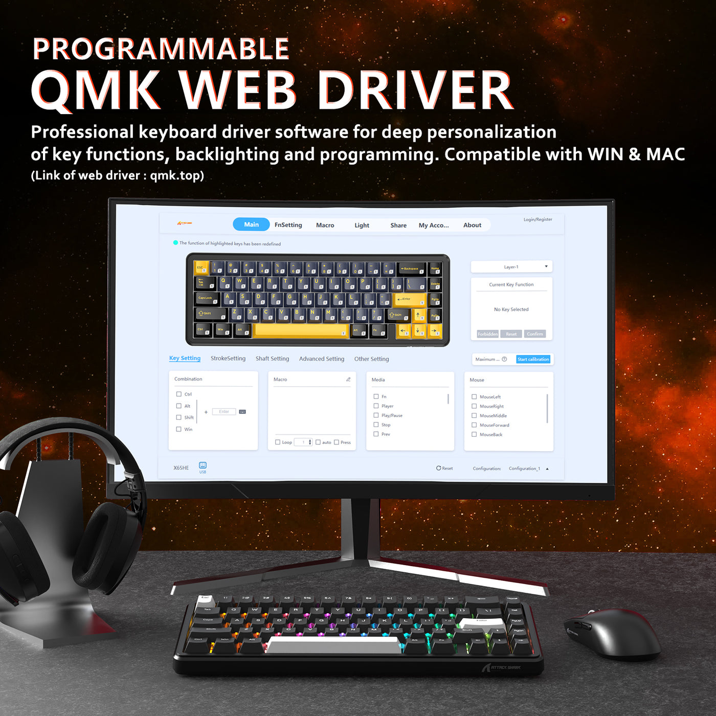 X65 HE: 65% Magnetic Gaming Keyboard with 8000Hz Response
