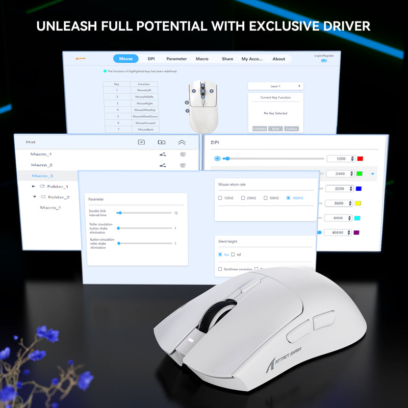 X1 Gaming Mouse: 40000 DPI & RGB Charging Dock | ATTACK SHARK